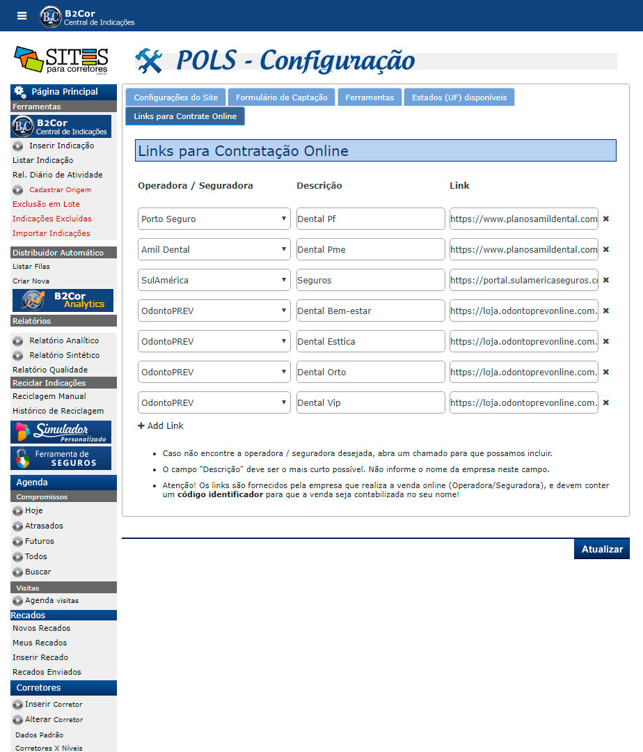 Como configurar os links do Contrate Online – Ajuda AgenciaLink.Com