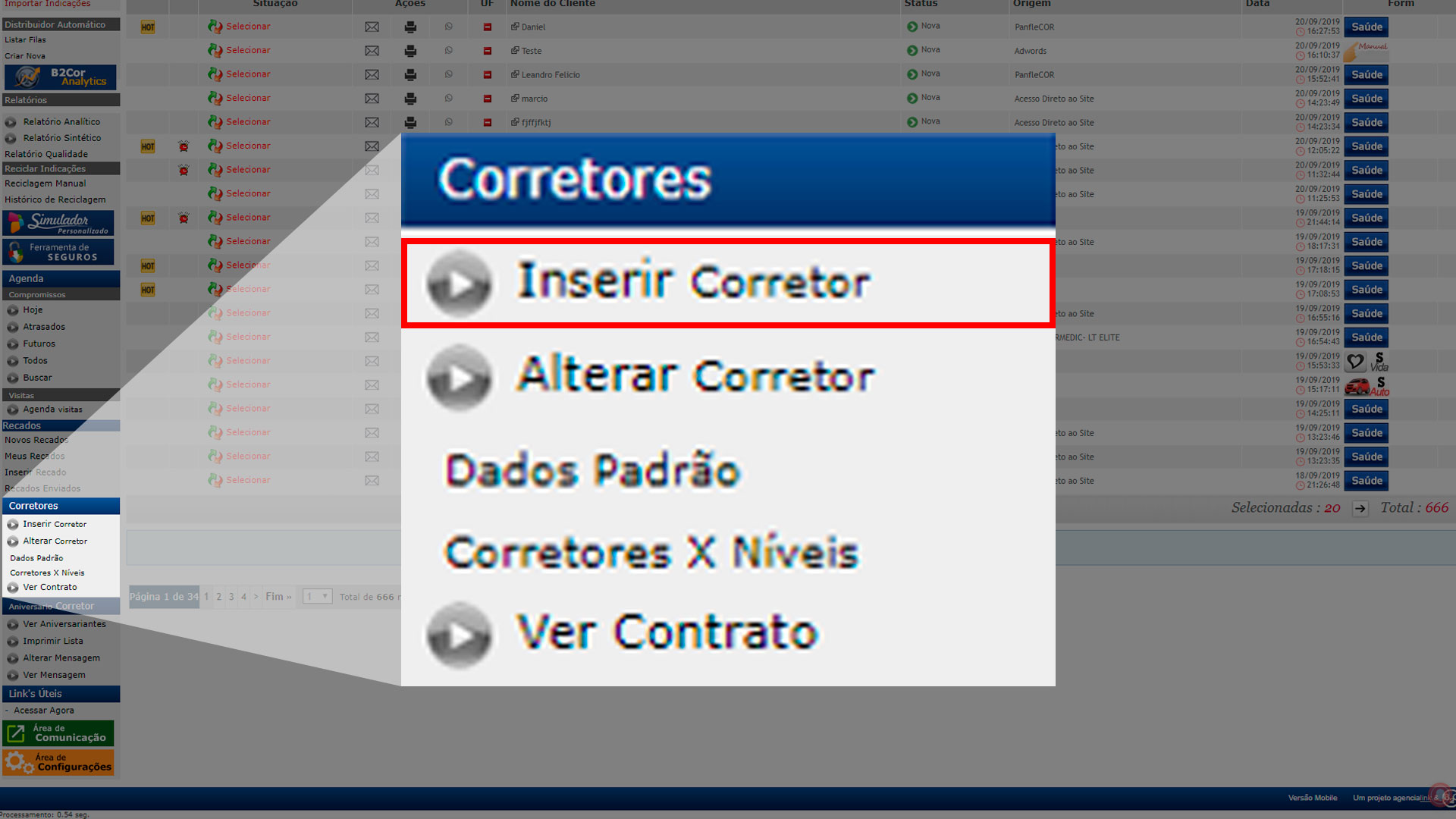 Como inserir Corretor no B2COR – Ajuda AgenciaLink.Com